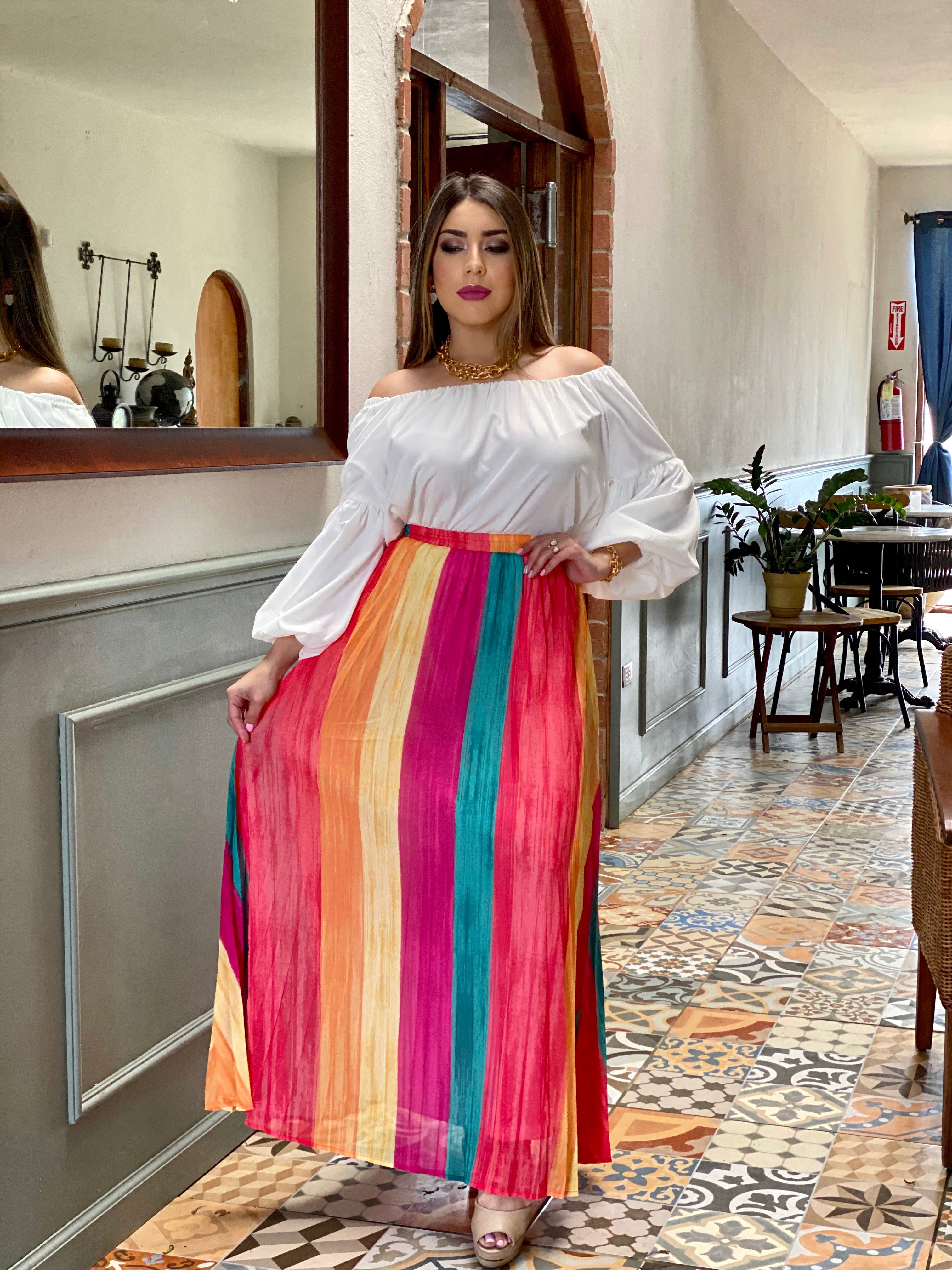 Multi Colored Maxi Skirt – Garage Boutique