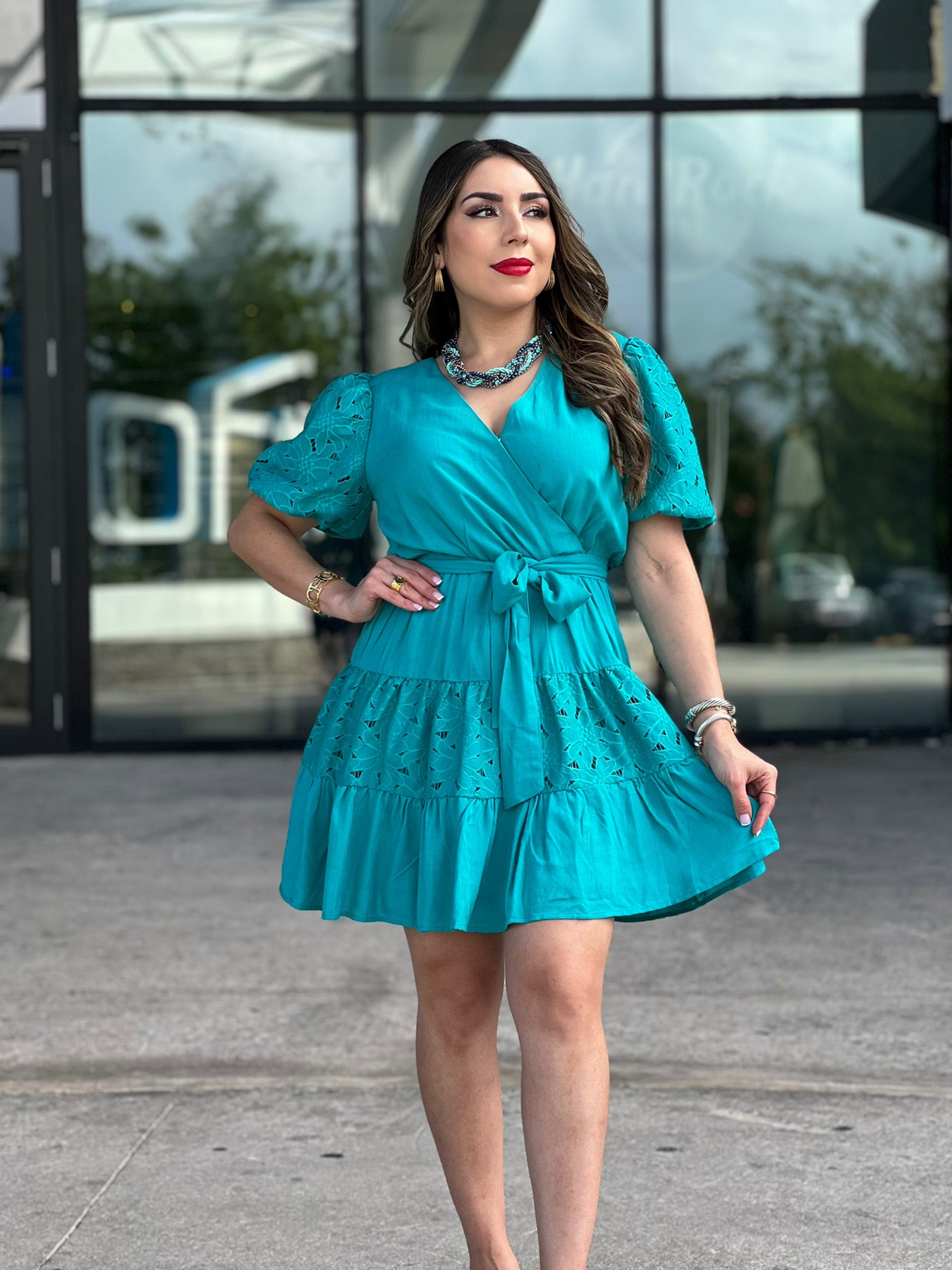 Teal Mini Dress – Garage Boutique